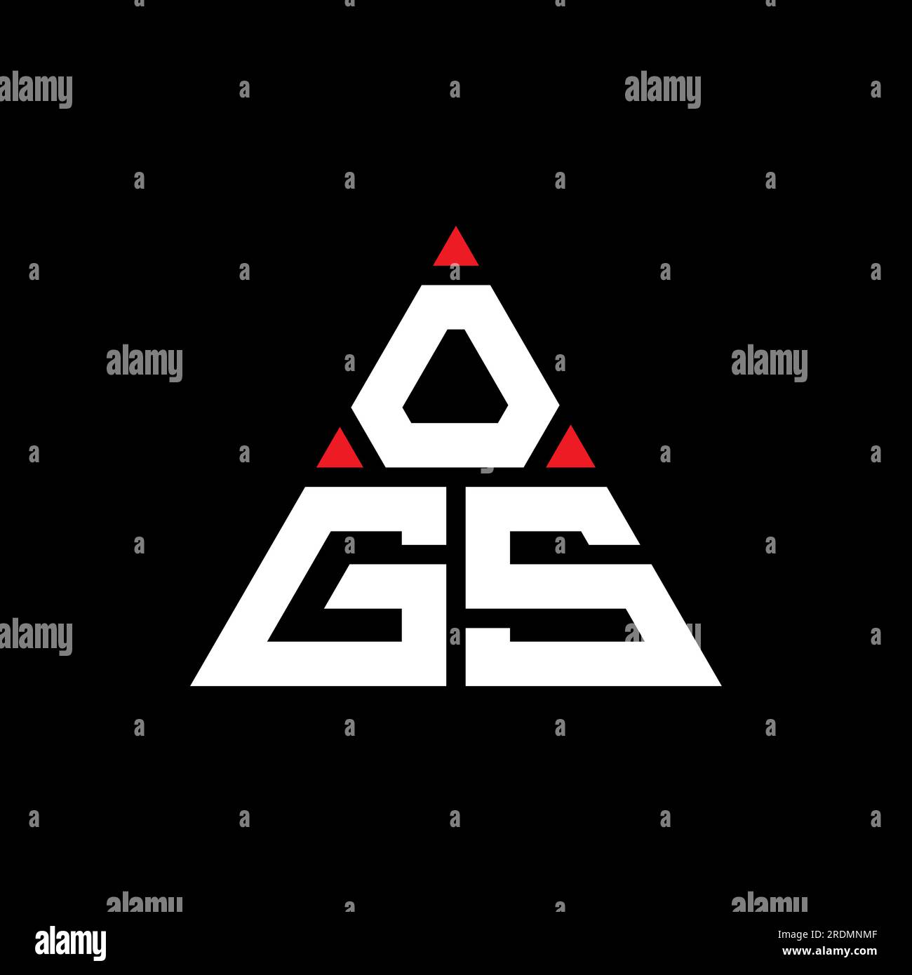 OGS-Logo mit Dreiecksbuchstaben und Dreiecksform. OGS-Dreieck-Logo ...