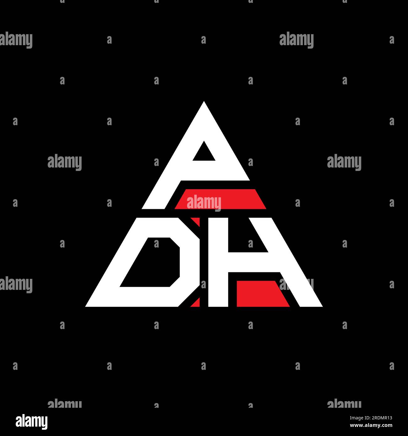 PDH-Logo mit Dreiecksbuchstaben und Dreiecksform. PDH-Monogramm mit ...