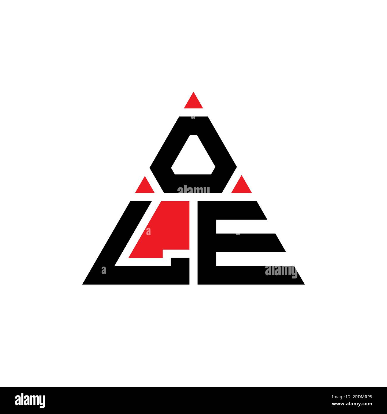 Logo mit OLE-Dreiecksbuchstaben und Dreiecksform. Monogramm mit OLE ...