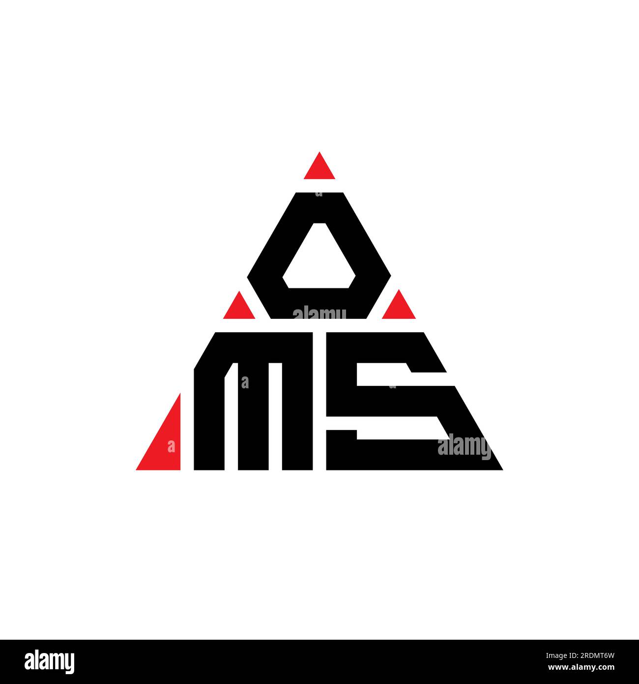 OMS-Logo mit Dreiecksbuchstaben und Dreiecksform. Monogramm mit dem ...