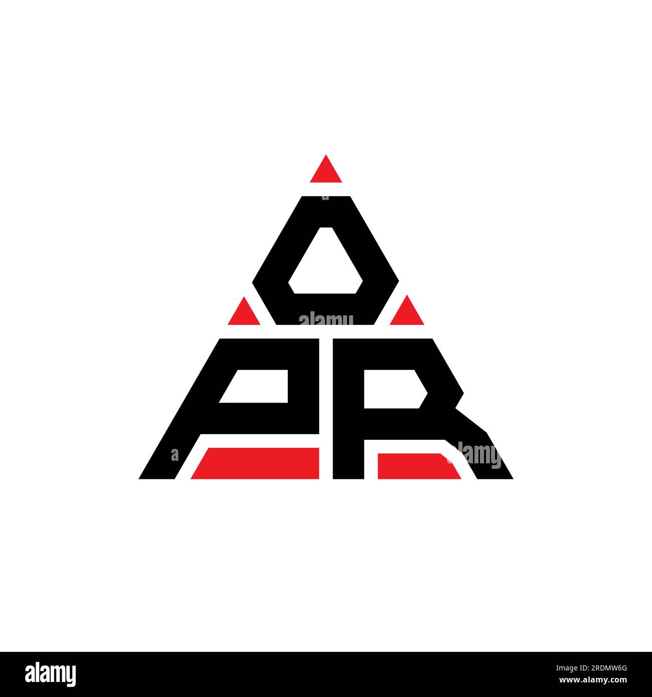 OPR-Logo mit dreieckigem Buchstaben in Dreiecksform. OPR-Monogramm mit ...