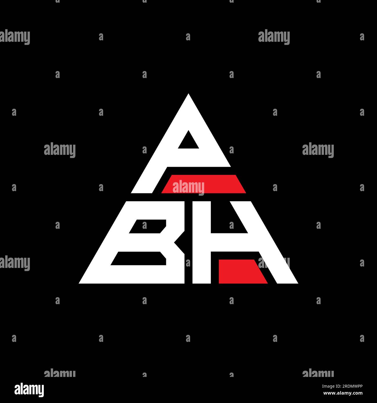 PBH-Logo mit Dreiecksbuchstaben und Dreiecksform. PBH-Dreieck-Logo ...