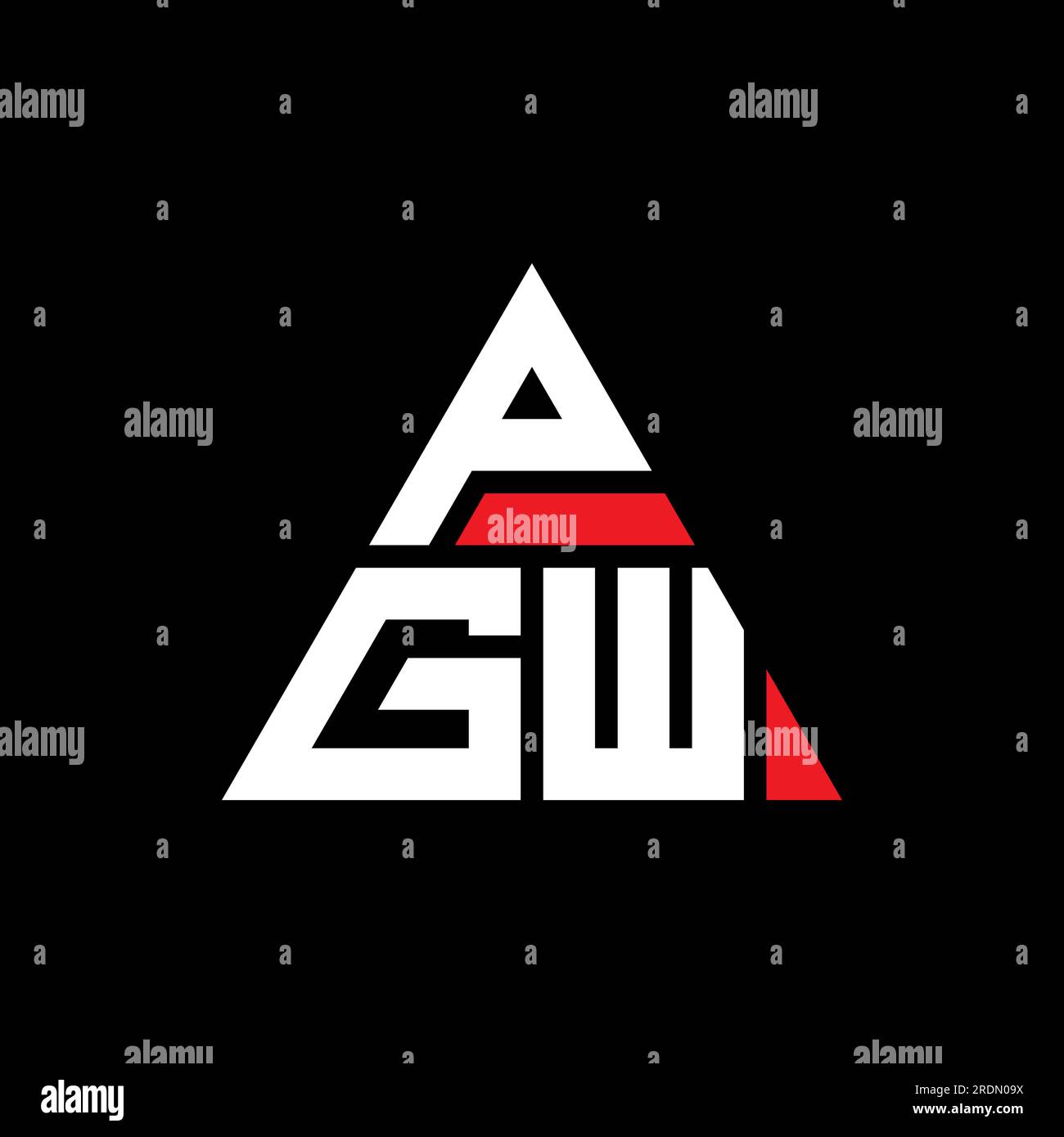 PGW-Logo mit Dreiecksbuchstaben und Dreiecksform. PGW-Dreieck-Logo ...