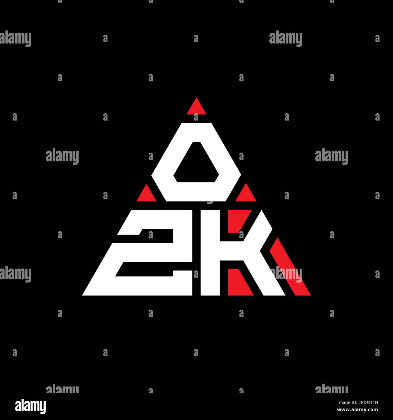 OZK-Logo mit Dreiecksbuchstaben und Dreiecksform. Monogramm mit OZK ...