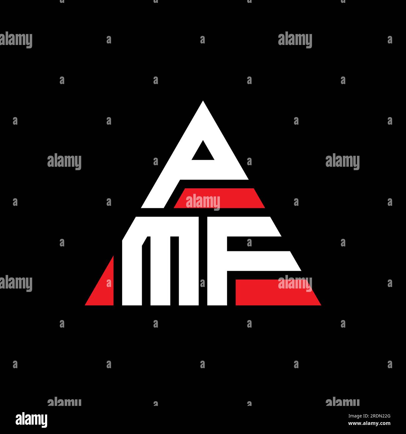 PMF-Logo mit Dreiecksbuchstaben und Dreiecksform. Monogramm mit PMF ...