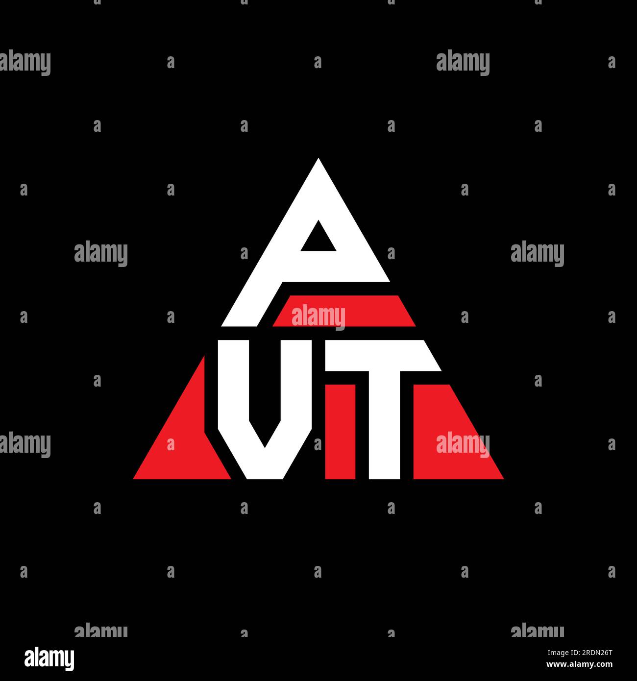 PVT-Logo mit Dreiecksbuchstaben und Dreiecksform. PVT-Dreieck-Logo ...