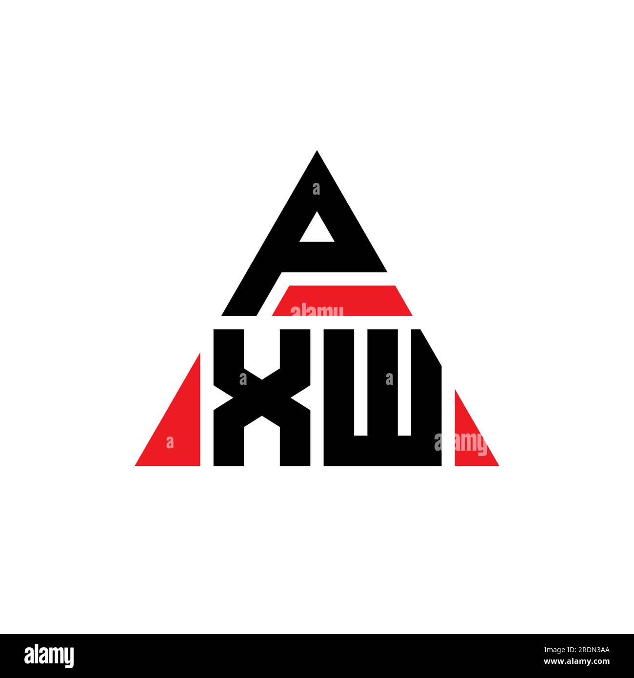 PXW-Logo mit Dreiecksbuchstaben und Dreiecksform. PXW-Monogramm mit ...