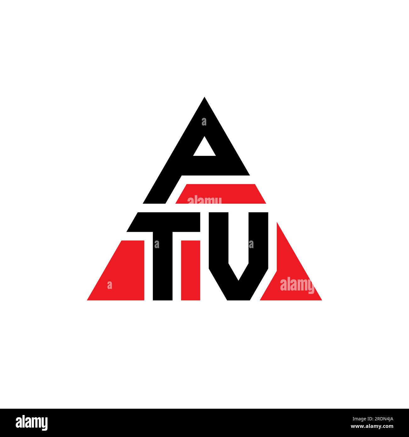 PTV-Logo mit Dreiecksbuchstaben und Dreiecksform. Monogramm mit PTV ...