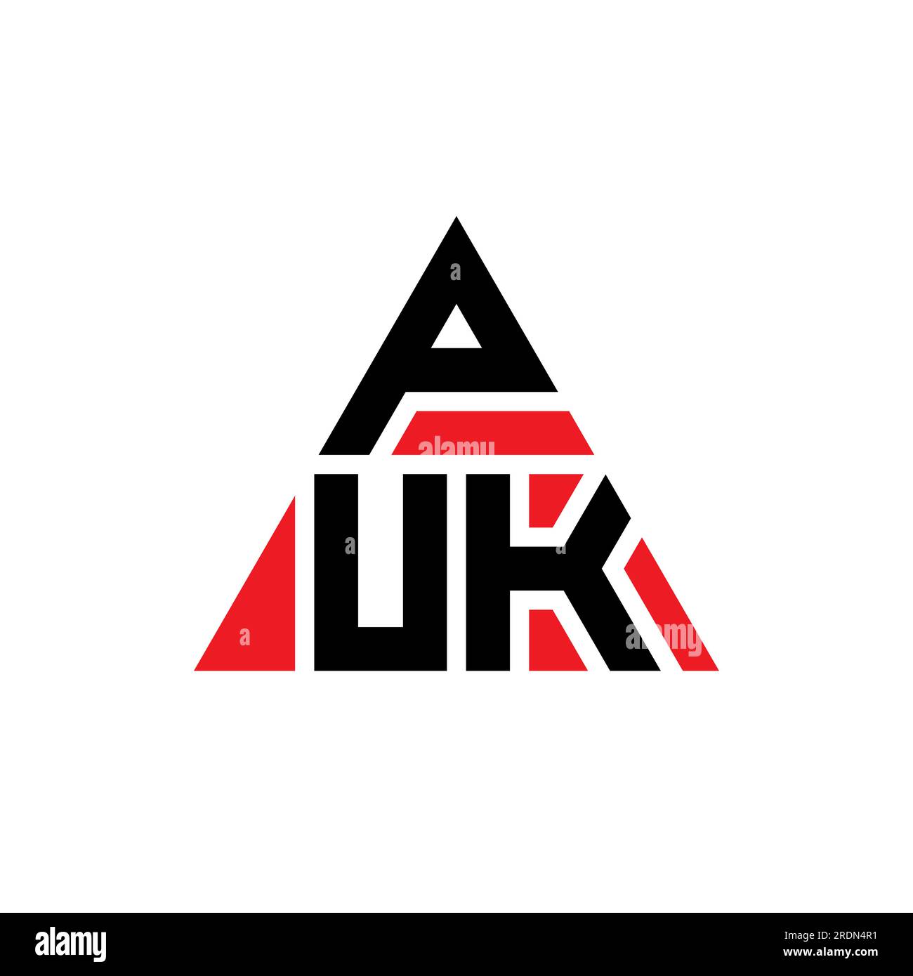 PUK-Logo mit Dreiecksbuchstaben und Dreiecksform. Monogramm mit PUK ...