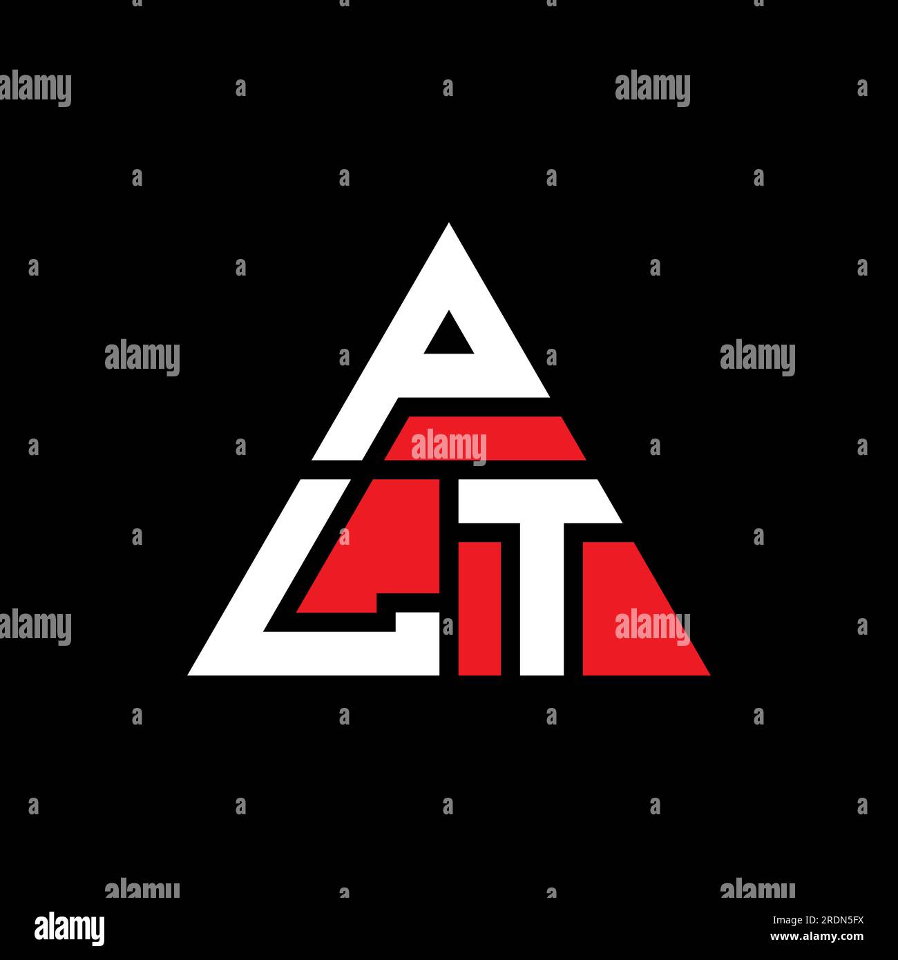 PLT-Logo mit Dreiecksbuchstaben und Dreiecksform. PLT-Dreieck-Logo ...