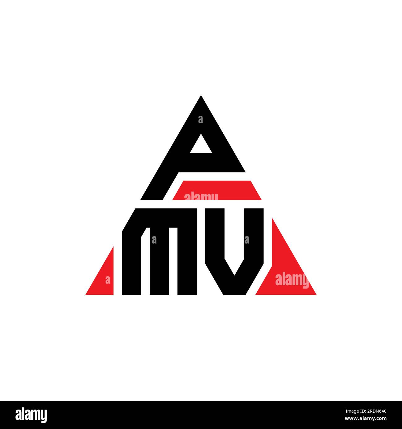 PMV-Logo mit Dreiecksbuchstaben und Dreiecksform. PMV-Dreieck-Logo ...
