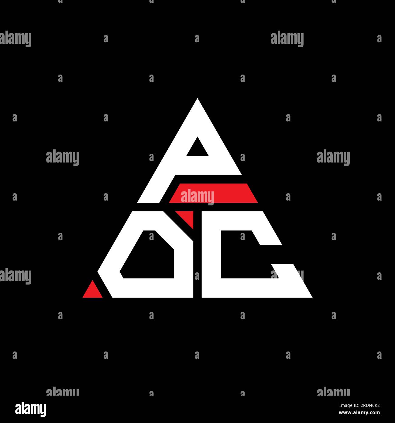 POC-Logo mit Dreiecksbuchstaben und Dreiecksform. Monogramm mit POC ...