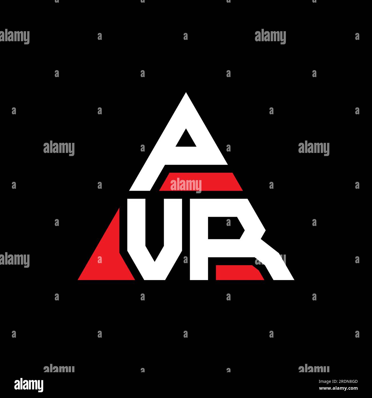 PVR-Logo mit Dreiecksbuchstaben und Dreiecksform. PVR-Dreieck-Logo ...