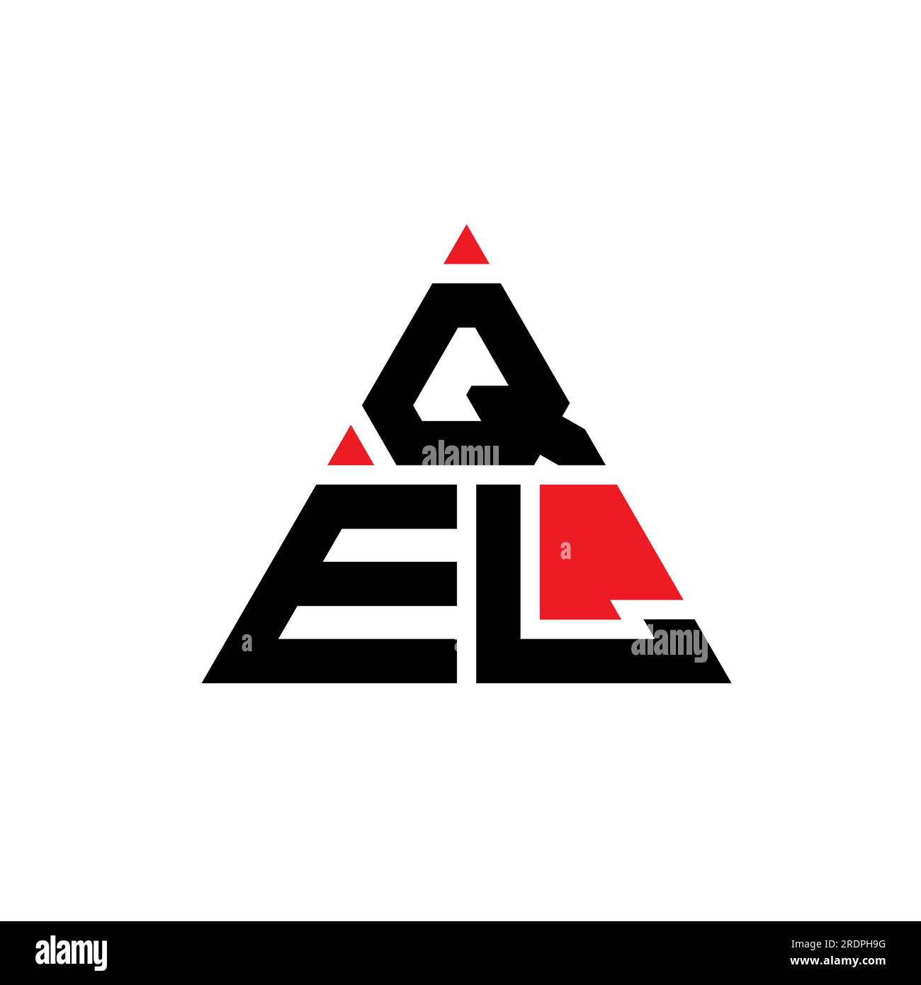 QEL-Logo mit Dreiecksbuchstaben und Dreiecksform. Monogramm mit dem QEL ...