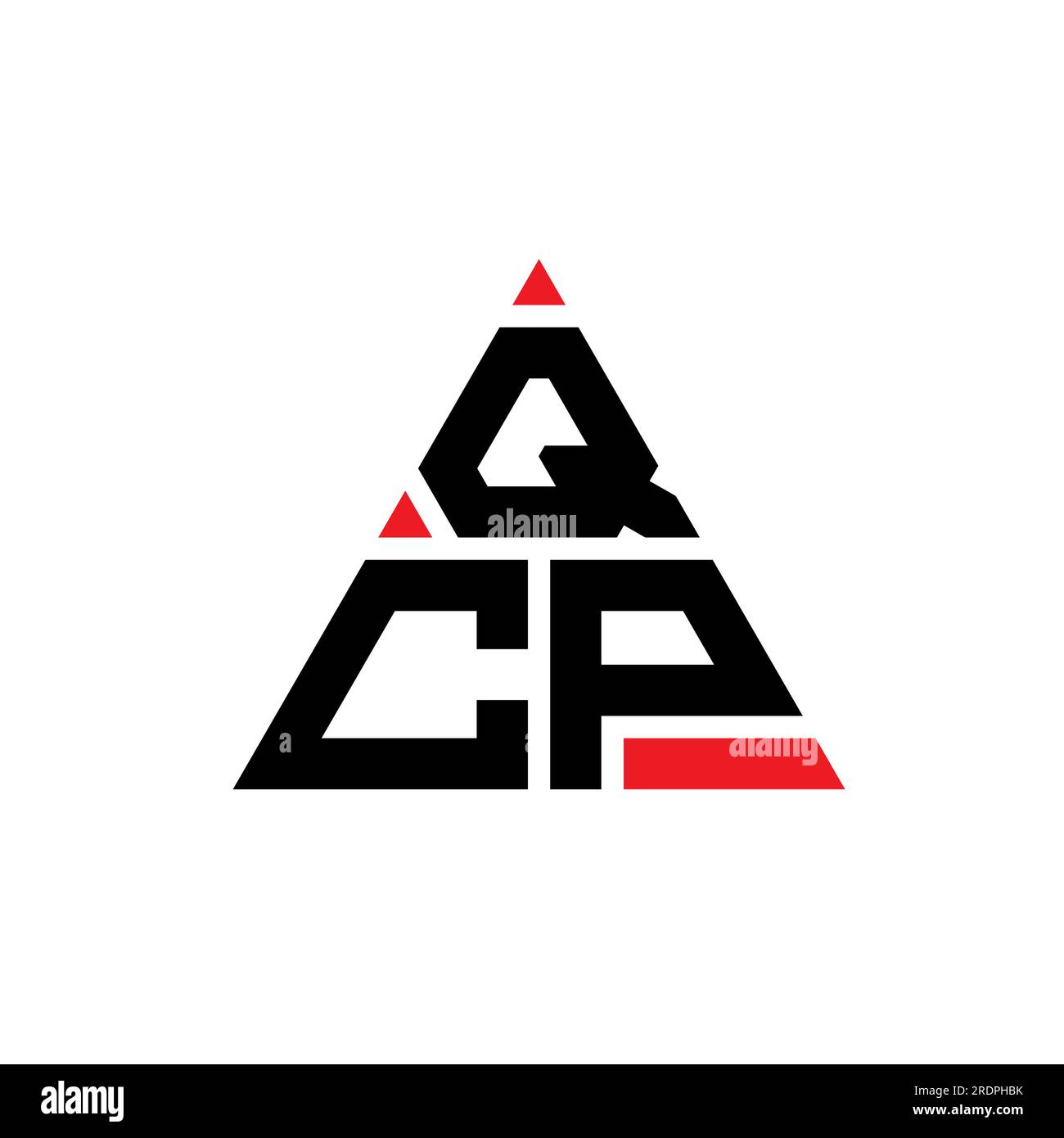 QCP-Logo mit Dreiecksbuchstaben und Dreiecksform. QCP-Monogramm mit ...