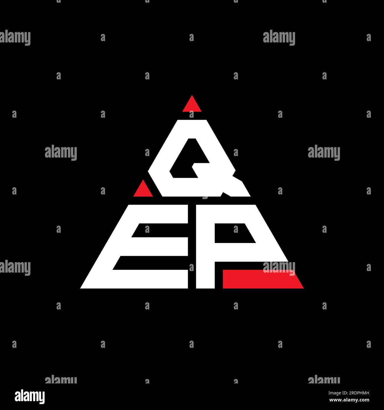 QEP-Logo mit Dreiecksbuchstaben und Dreiecksform. Monogramm mit dem QEP ...