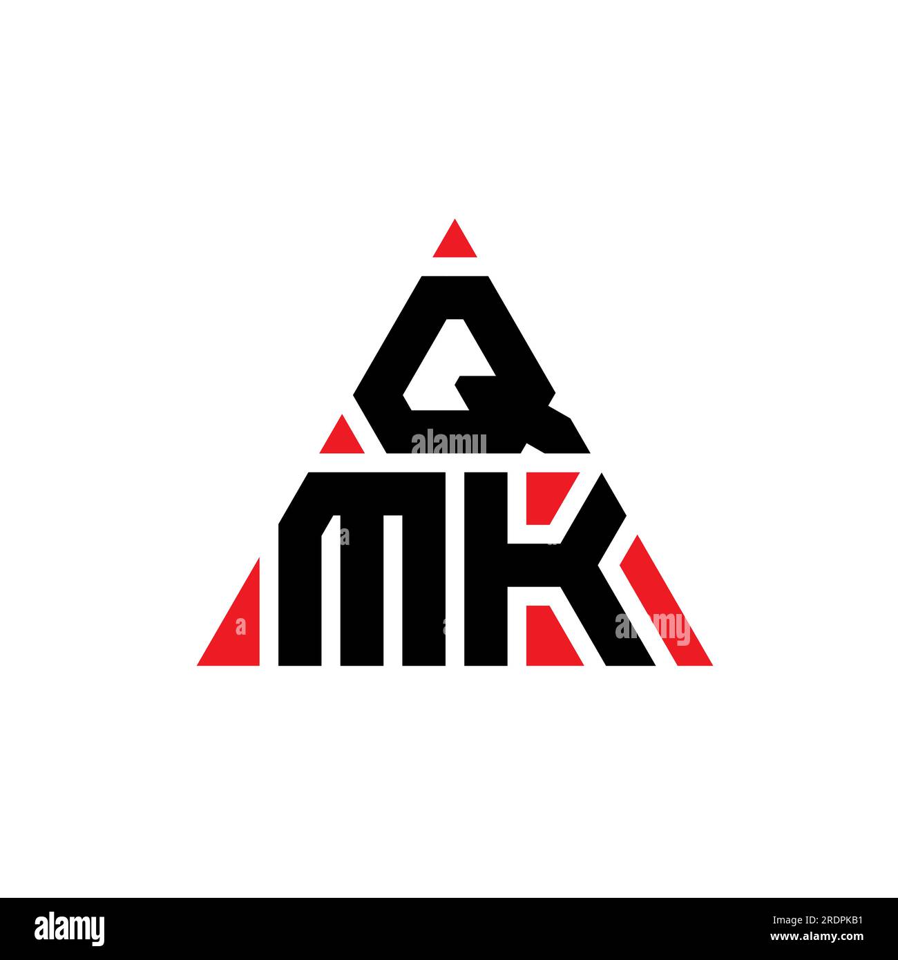 QMK-Logo mit Dreiecksbuchstaben und Dreiecksform. Monogramm mit QMK ...