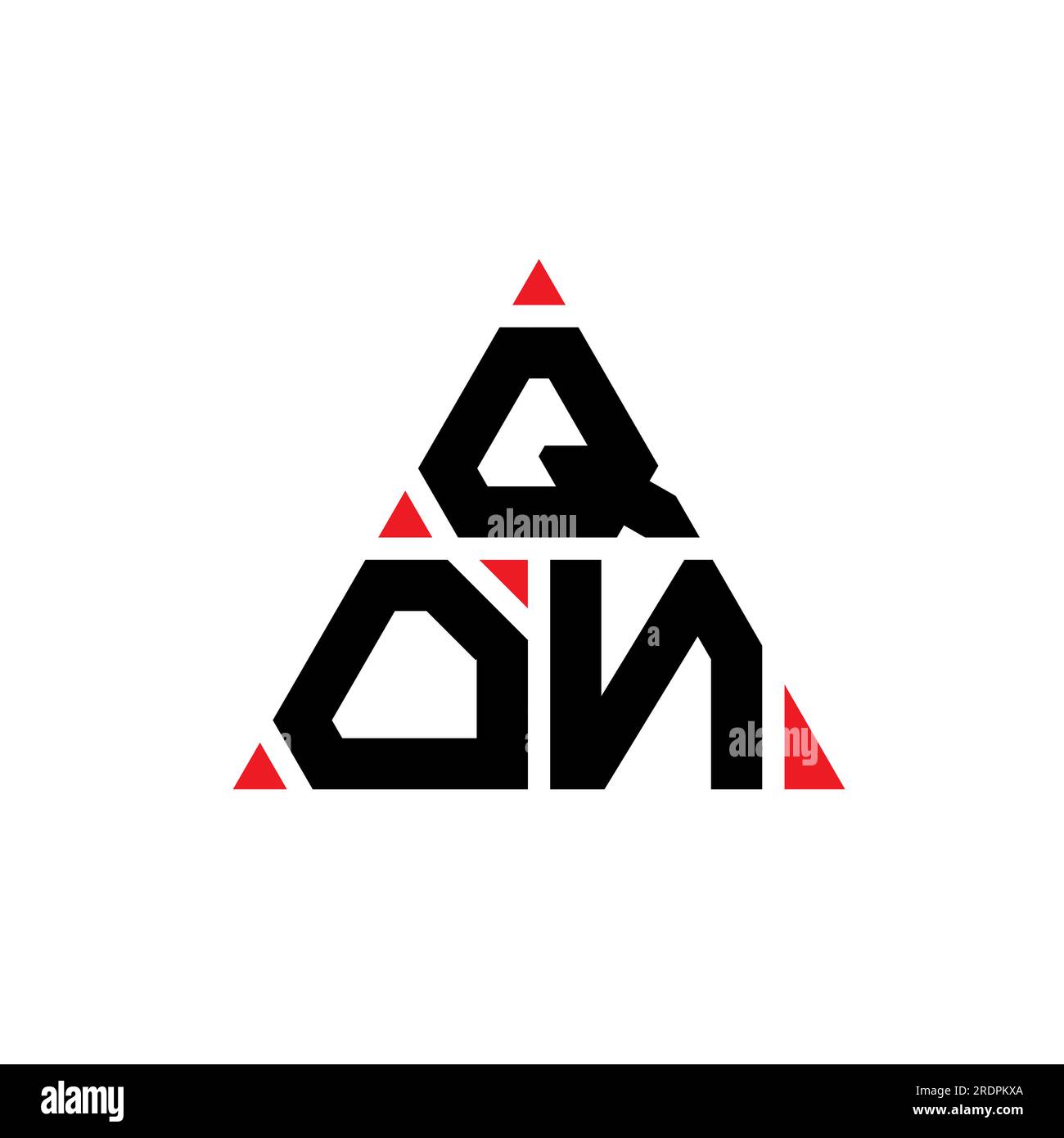 LOGO mit DREIECKSBUCHSTABEN QON in Dreiecksform. MONOGRAMM mit QON ...