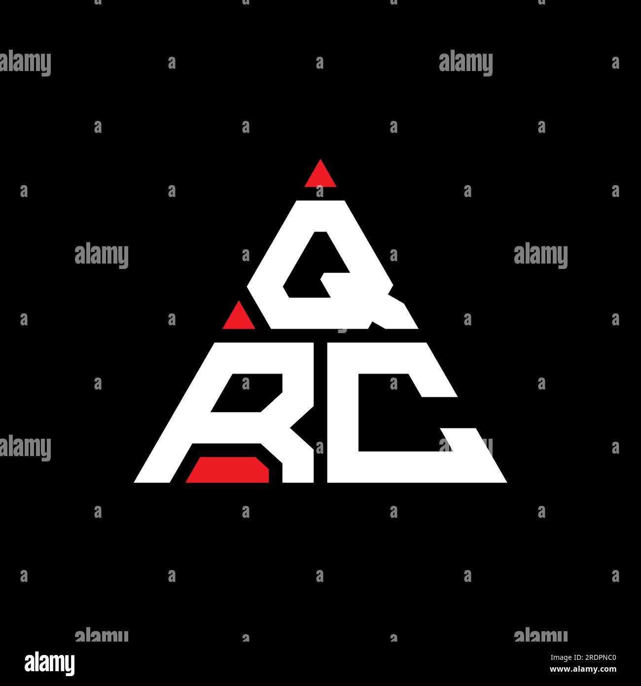 QRC-Logo mit Dreiecksbuchstaben und Dreiecksform. Monogramm mit dem QRC ...