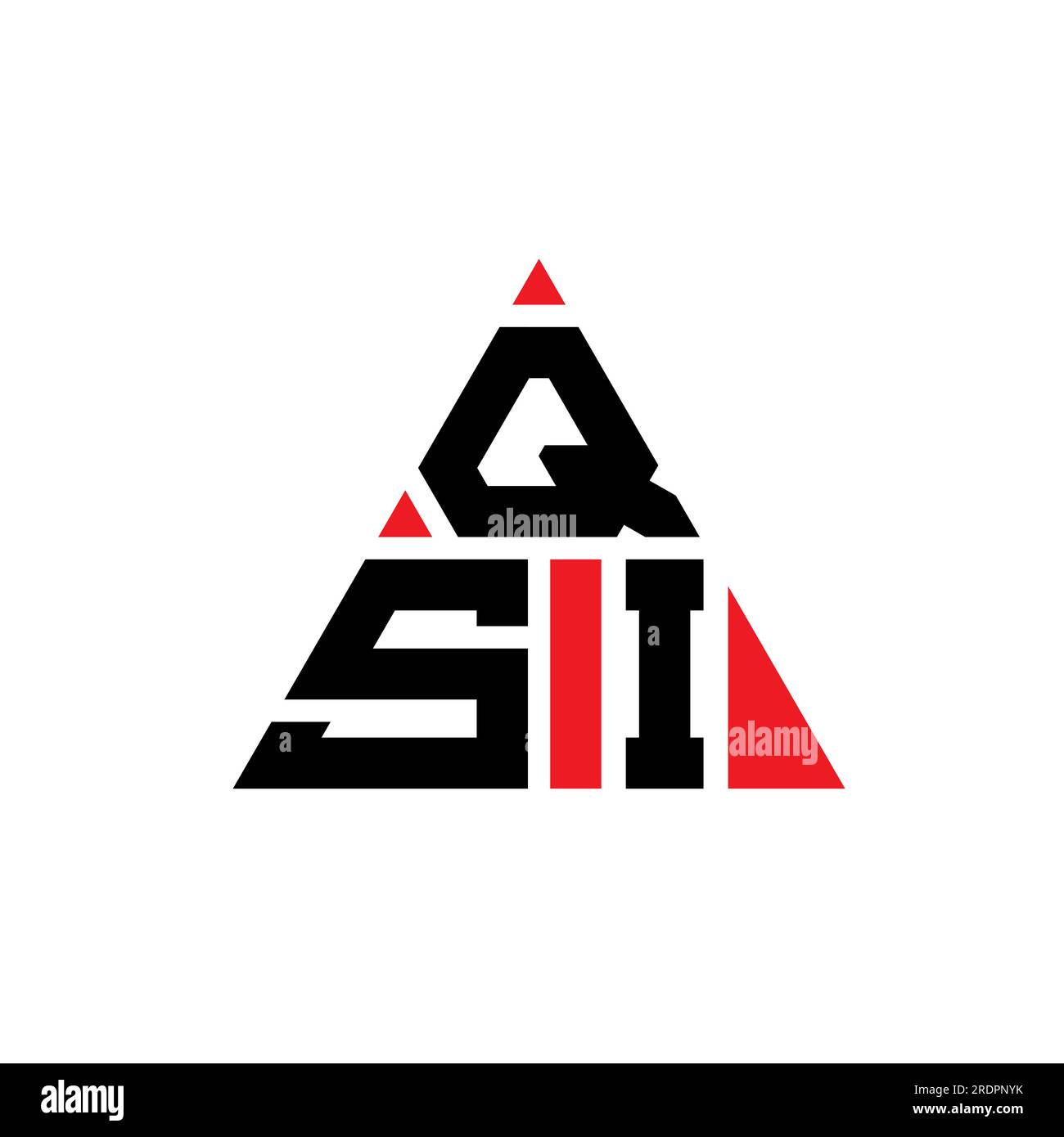QSI-Logo mit Dreiecksbuchstaben und Dreiecksform. Monogramm mit QSI ...