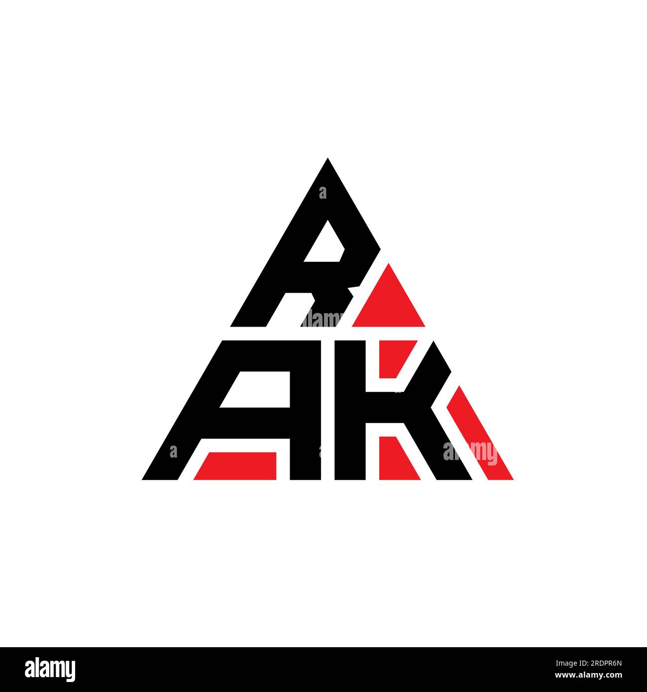 RAK-Logo mit Dreiecksbuchstaben und Dreiecksform. RAK-Dreieck-Logo ...