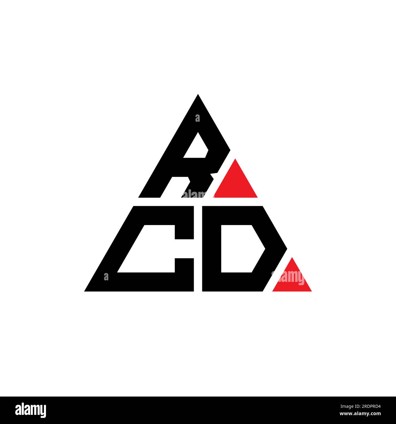 RCD-Logo mit Dreiecksbuchstaben und Dreiecksform. RCD-Dreieck-Logo ...