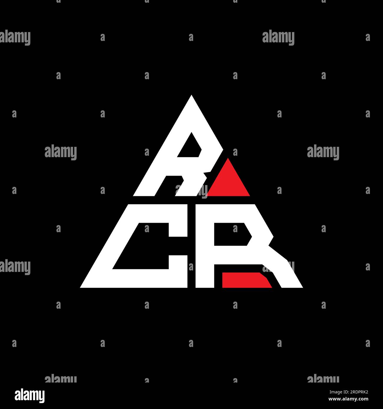 RCR-Logo mit dreieckigem Buchstaben in Dreiecksform. Monogramm mit dem ...