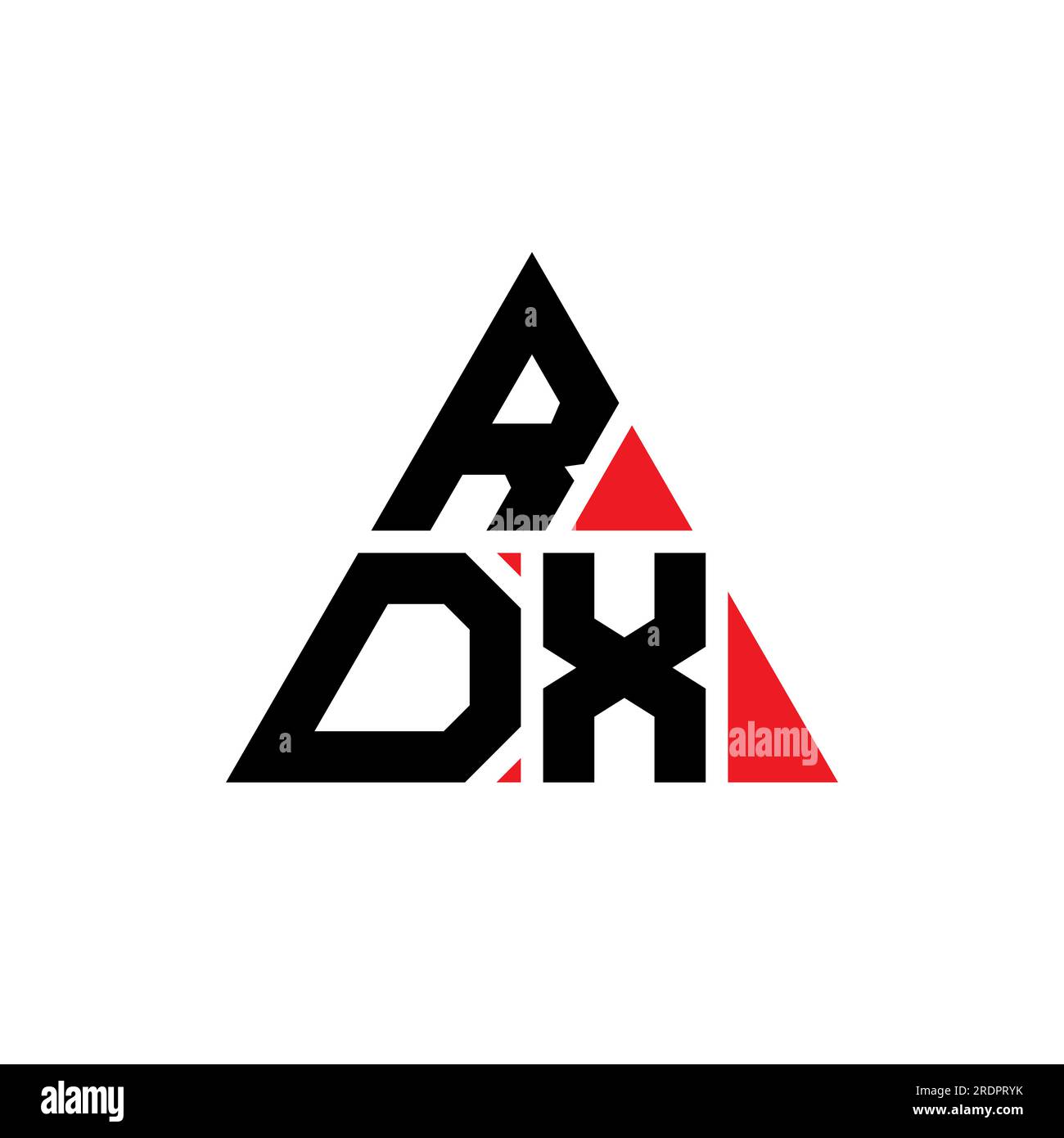 RDX-Logo mit Dreiecksbuchstaben und Dreiecksform. RDX-Dreieck-Logo ...