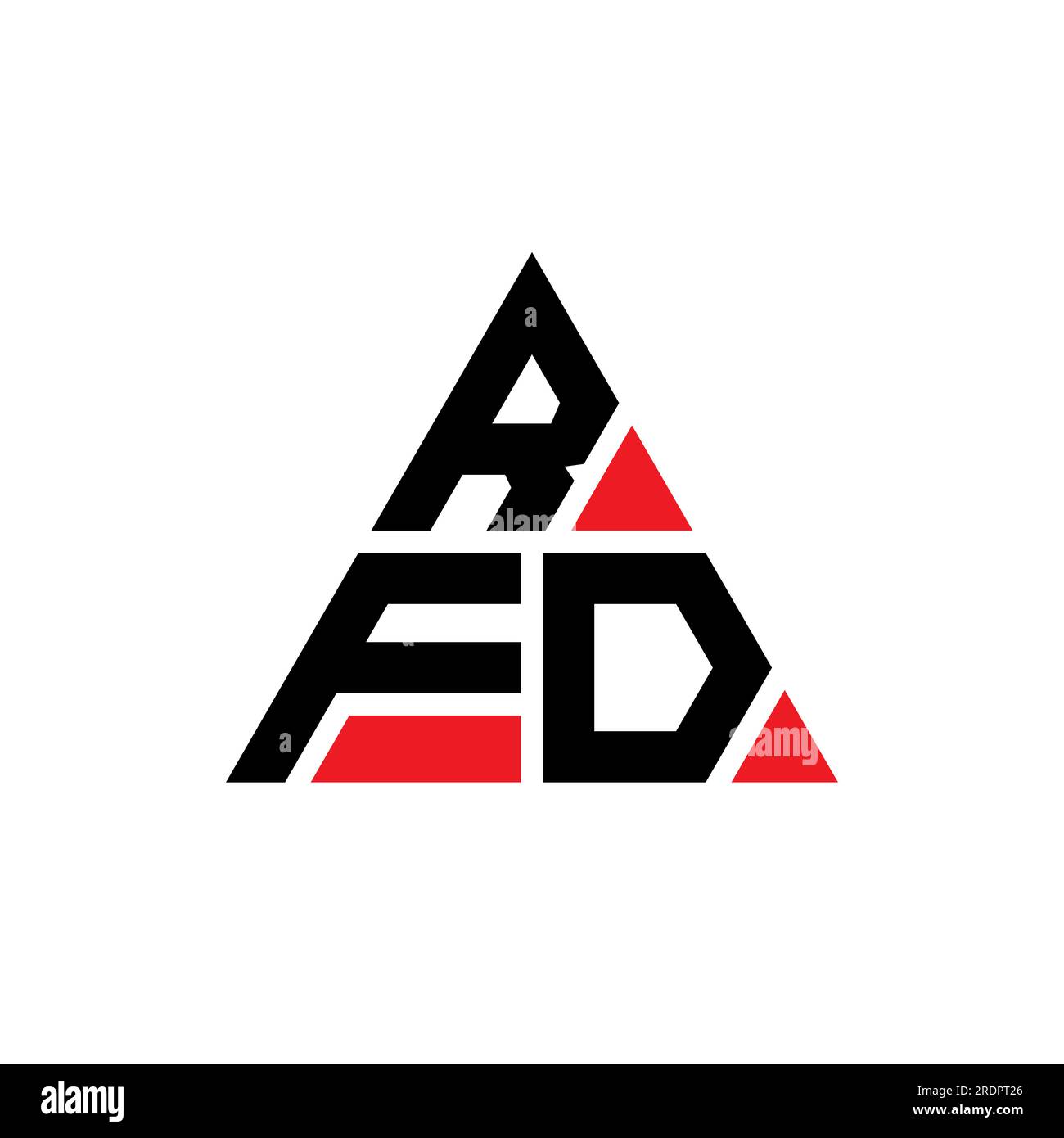 RFD-Logo mit Dreiecksbuchstaben und Dreiecksform. RFD Dreieck Logo ...