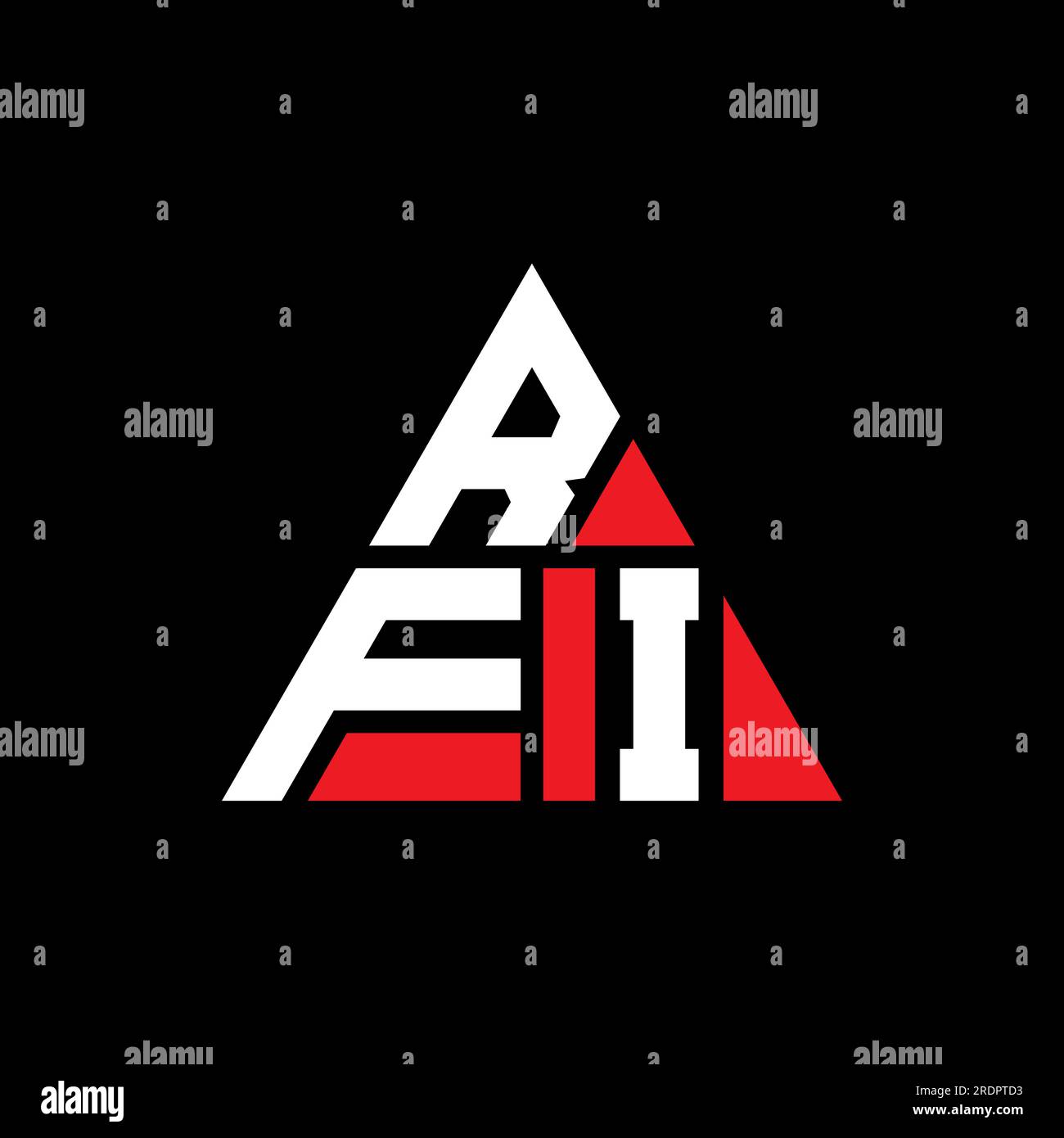 RFI-Logo mit Dreiecksbuchstaben und Dreiecksform. Monogramm mit RFI ...