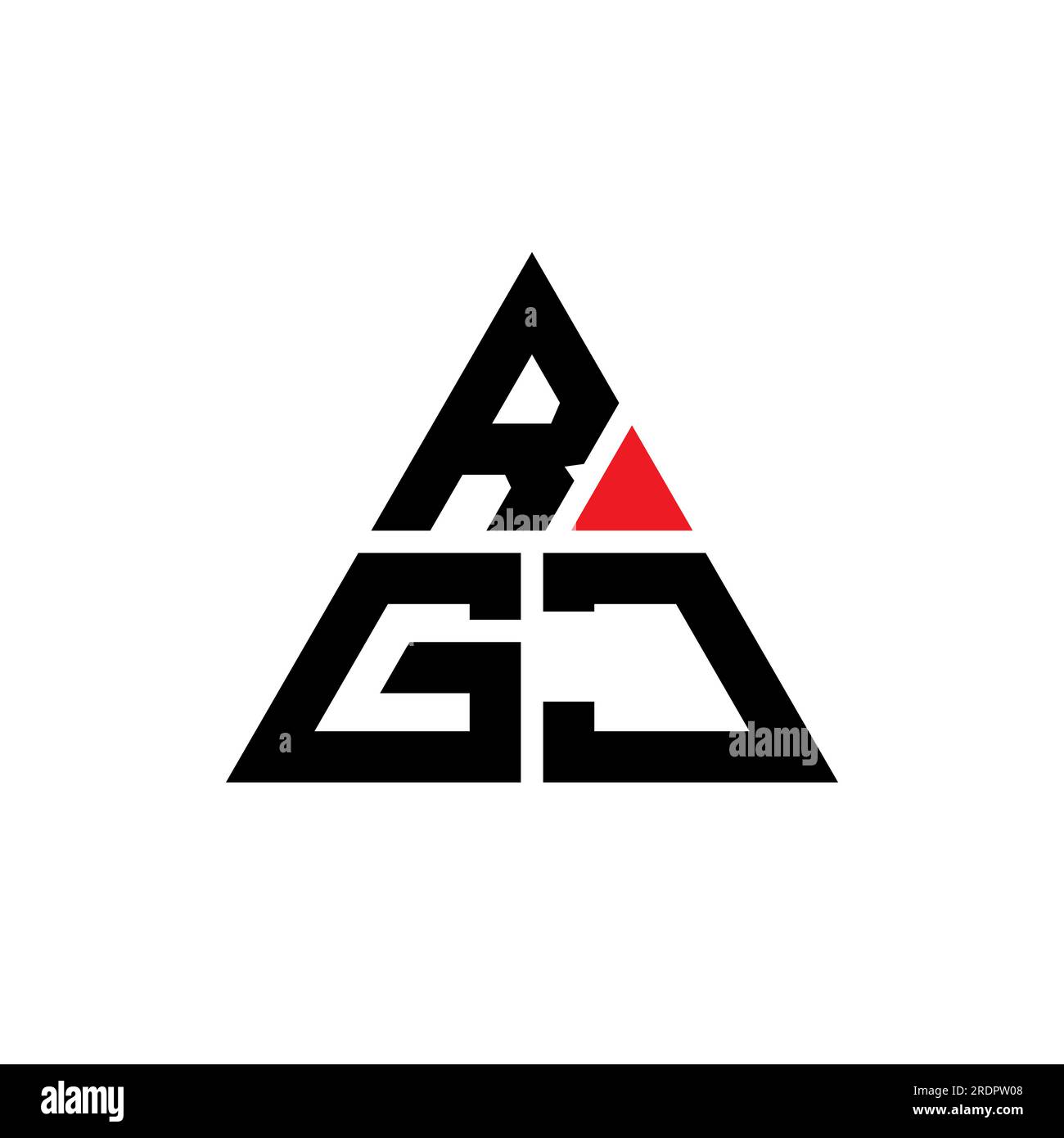 RGJ-Logo mit Dreiecksbuchstaben und Dreiecksform. Monogramm mit RGJ ...