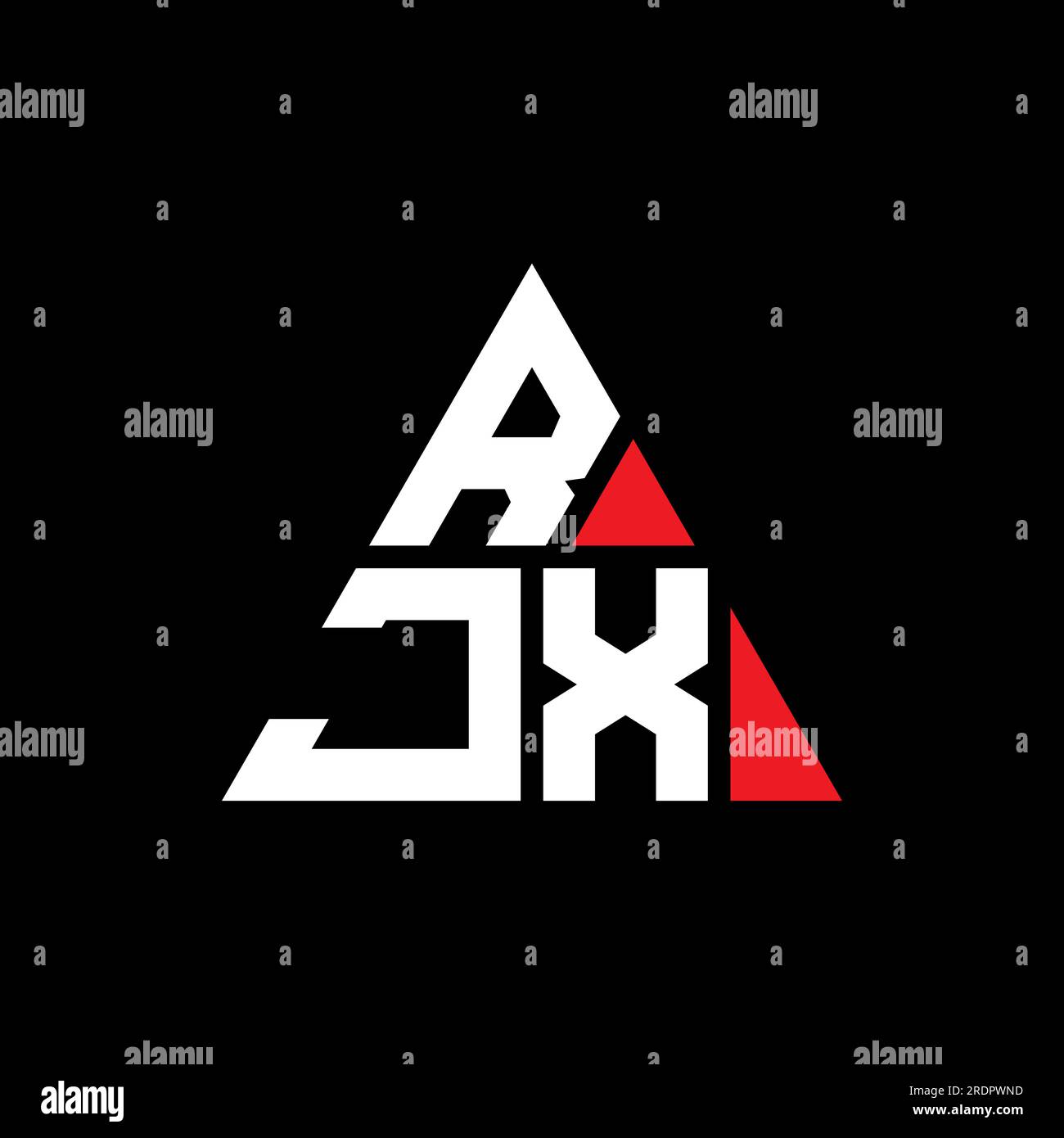 RJX-Logo mit Dreiecksbuchstaben und Dreiecksform. Monogramm mit RJX ...