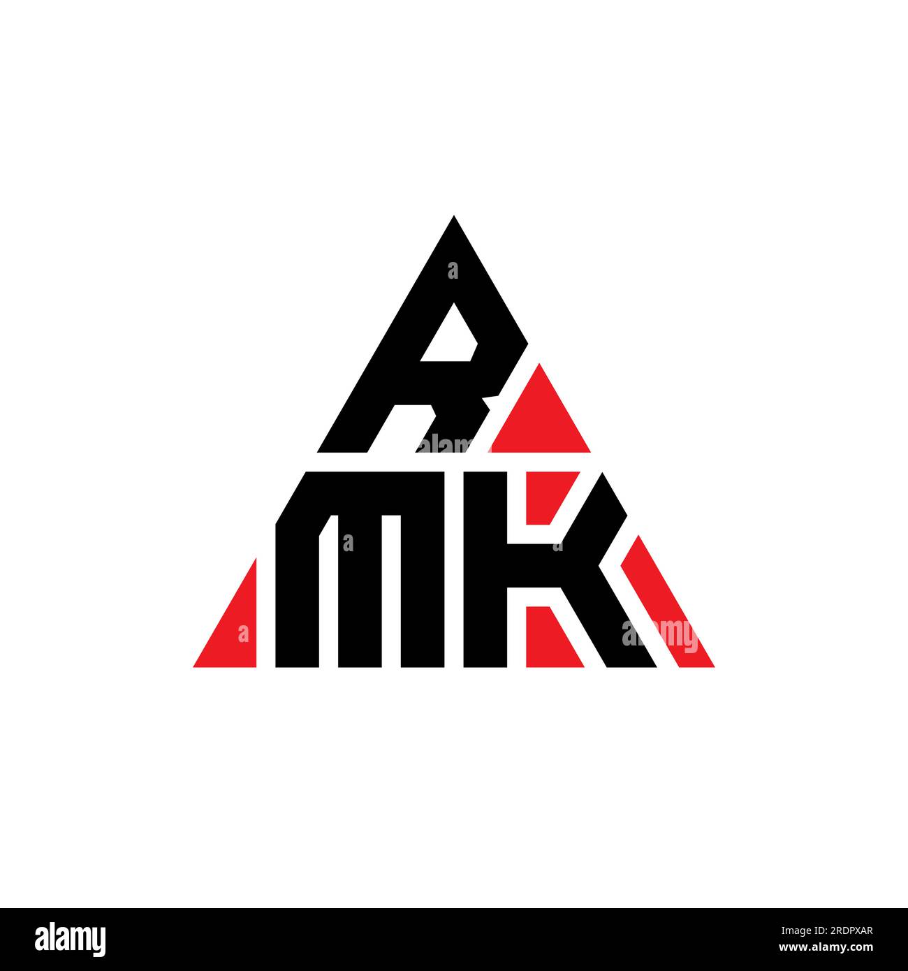 RMK-Logo mit Dreiecksbuchstaben und Dreiecksform. Monogramm mit dem RMK ...