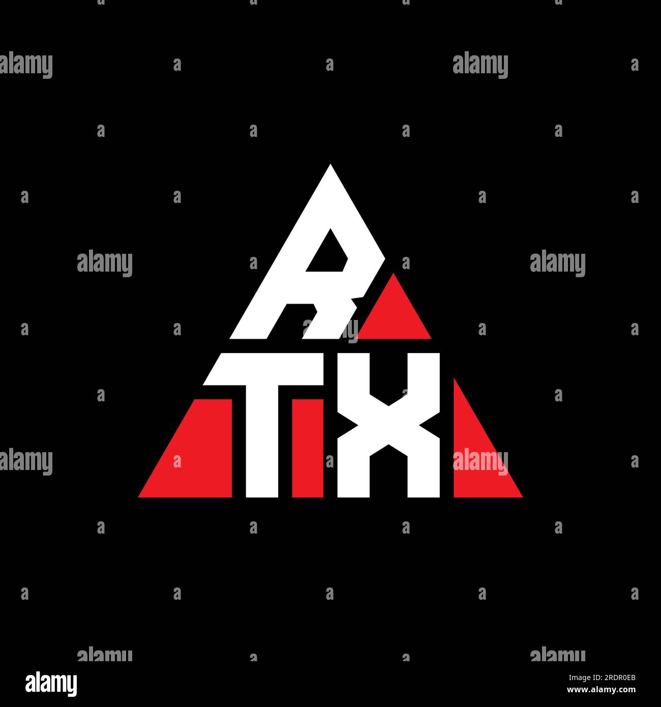 RTX-Logo mit Dreiecksbuchstaben und Dreiecksform. RTX-Dreieck-Logo ...