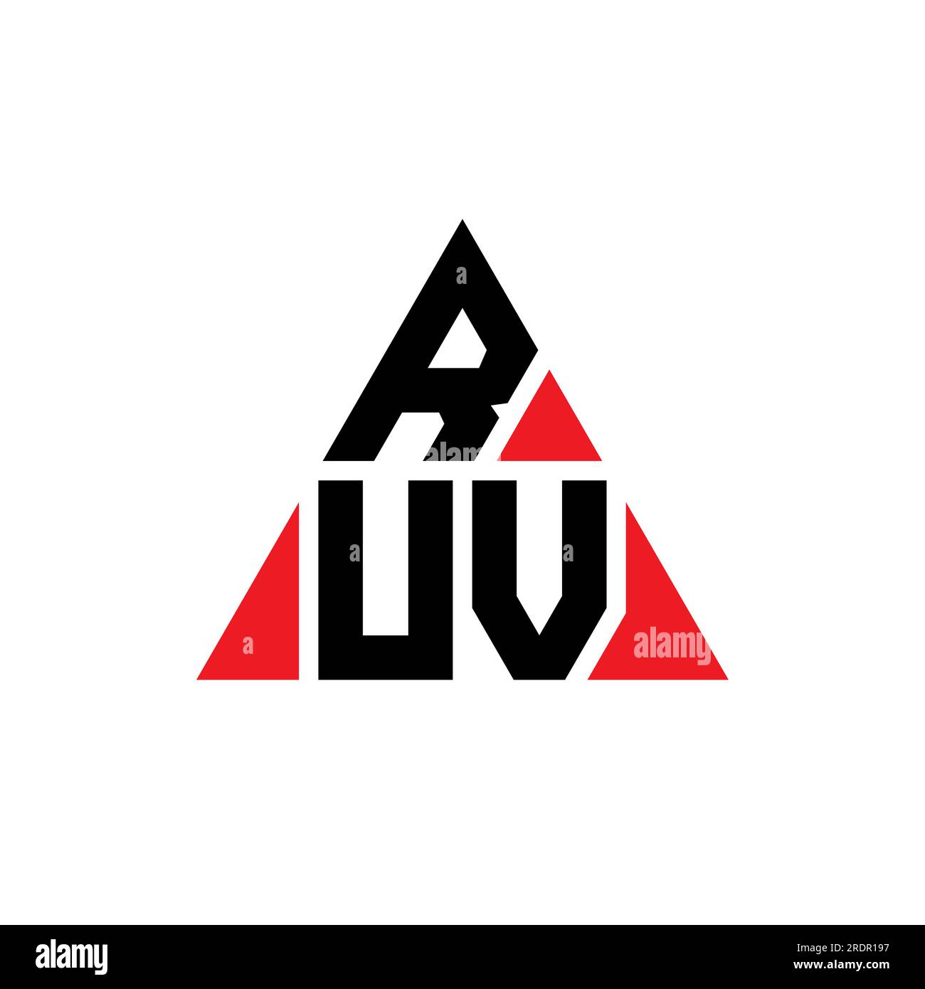 RUV-Logo mit Dreiecksbuchstaben und Dreiecksform. RUV Dreieck-Logo ...