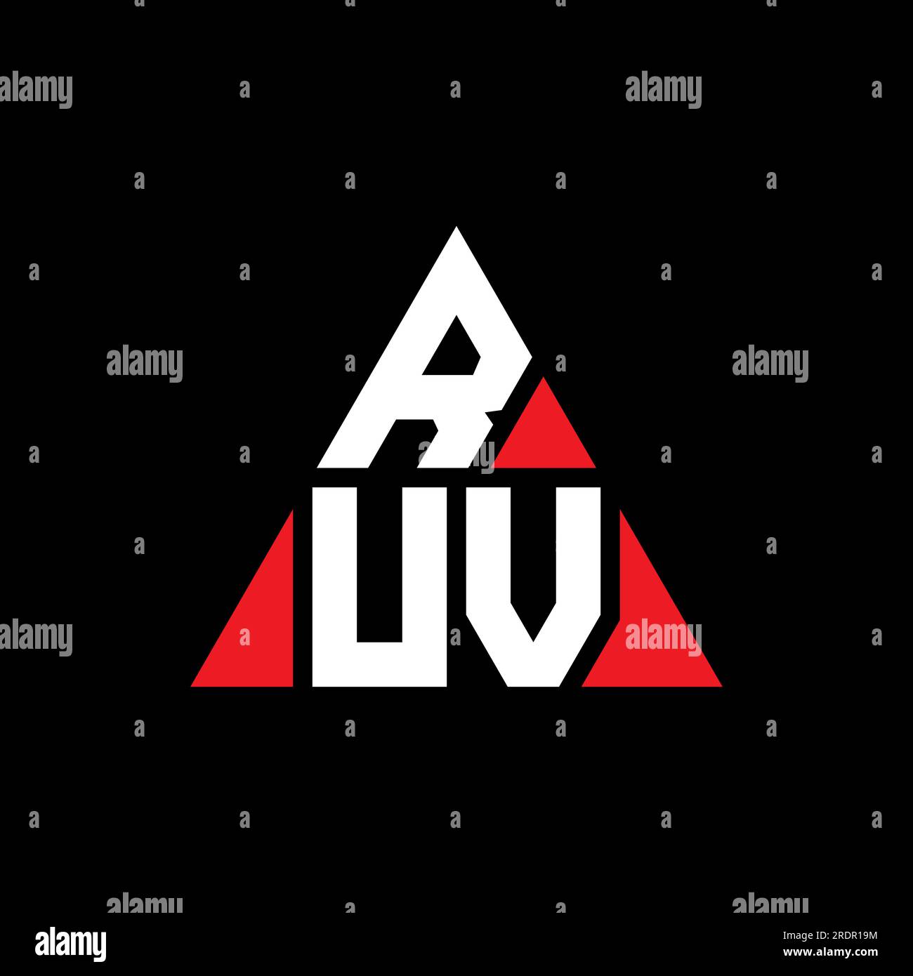 RUV-Logo mit Dreiecksbuchstaben und Dreiecksform. RUV Dreieck-Logo ...