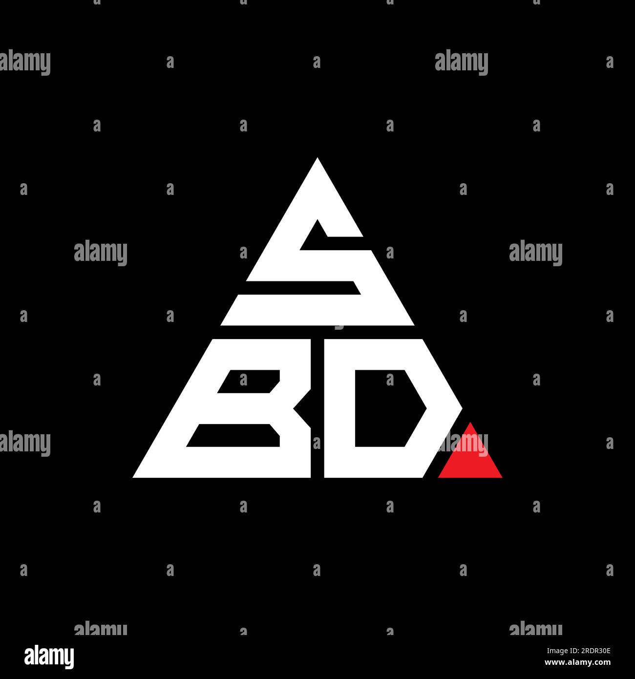 SBD-Logo mit Dreiecksbuchstaben und Dreiecksform. SBD-Monogramm mit ...