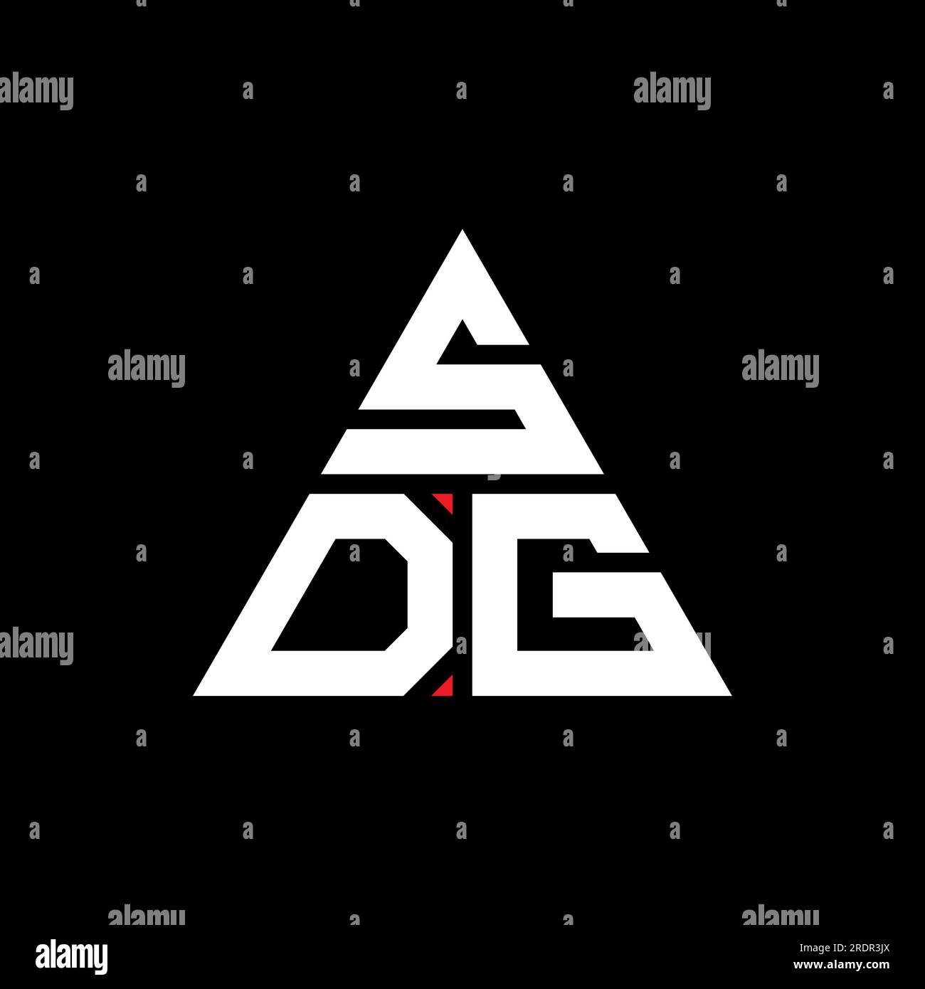 SDG-Logo mit Dreiecksbuchstaben und Dreiecksform. Monogramm mit SDG ...