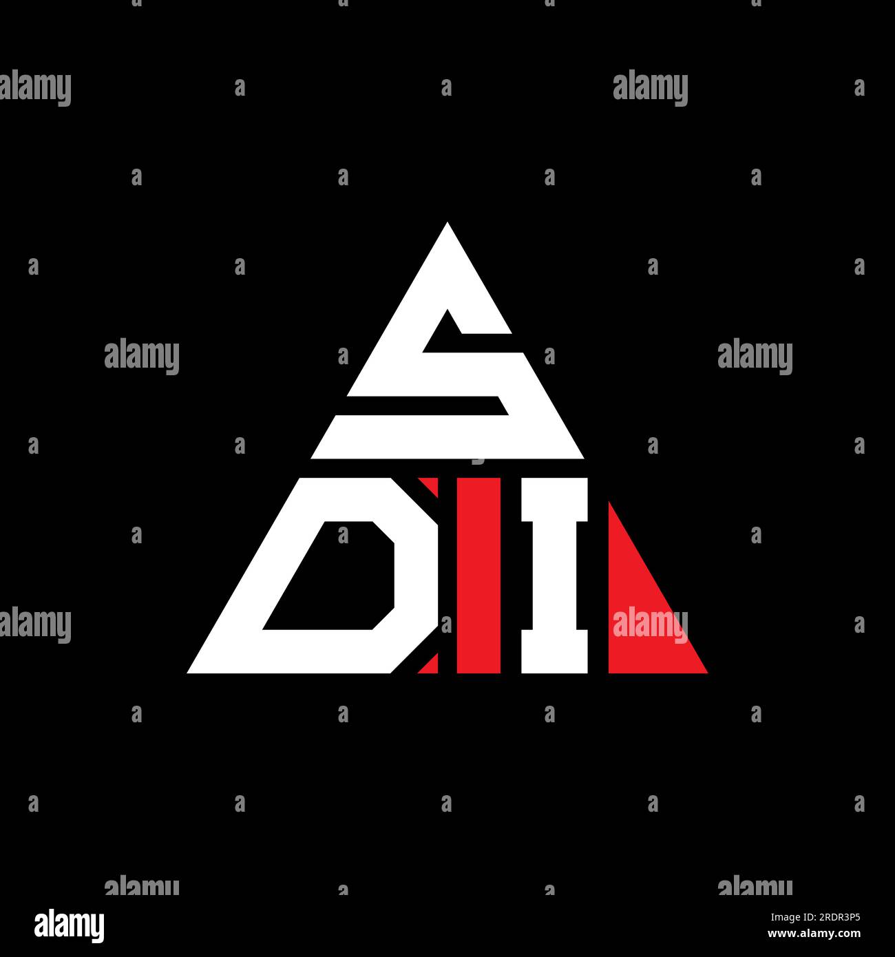 SDI-Logo mit Dreiecksbuchstaben und Dreiecksform. Monogramm mit SDI ...