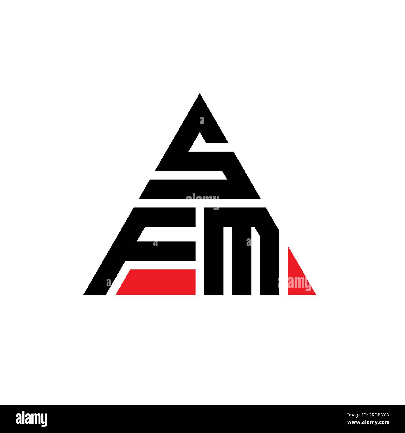 SFM-Logo mit Dreiecksbuchstaben und Dreiecksform. Monogramm mit SFM ...