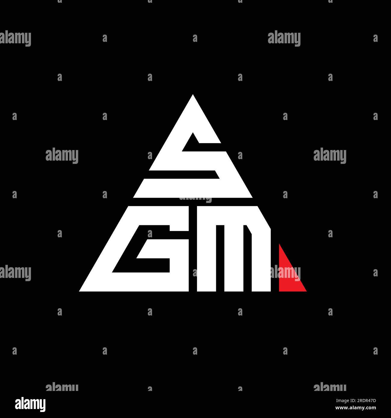 SGM-Logo mit Dreiecksbuchstaben und Dreiecksform. SGM-Monogramm mit ...