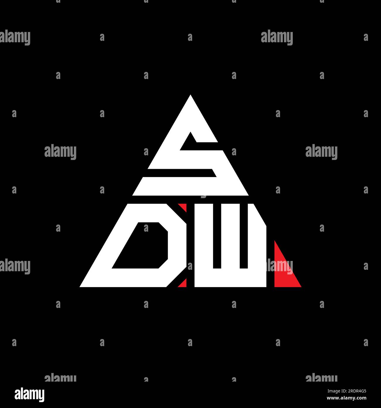 SDW-Logo mit Dreiecksbuchstaben und Dreiecksform. SDW-Monogramm mit ...