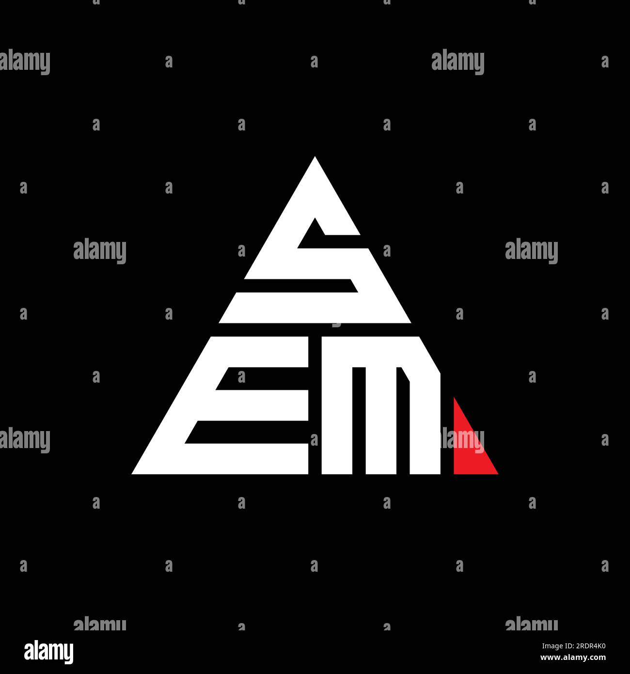 SEM-Logo mit Dreiecksbuchstaben und Dreiecksform. Monogramm mit SEM ...