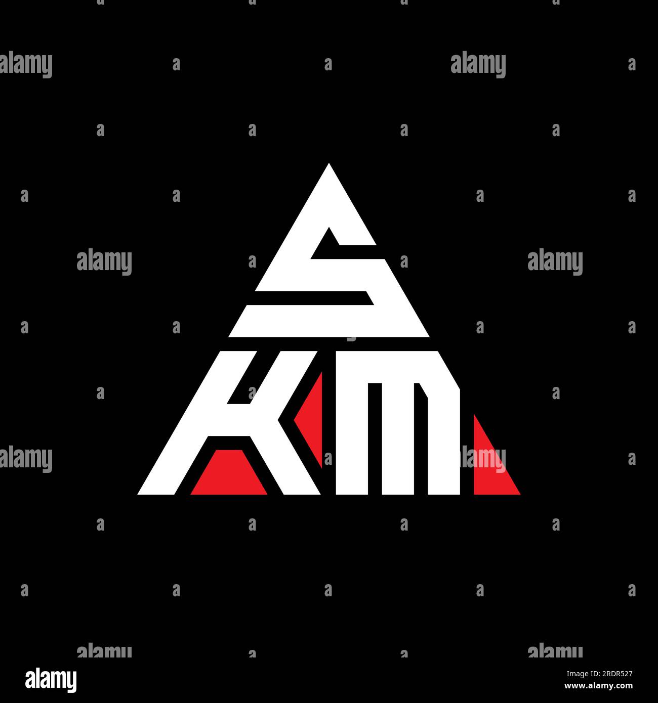 SKM-Logo mit Dreiecksbuchstaben und Dreiecksform. SKM-Monogramm mit ...
