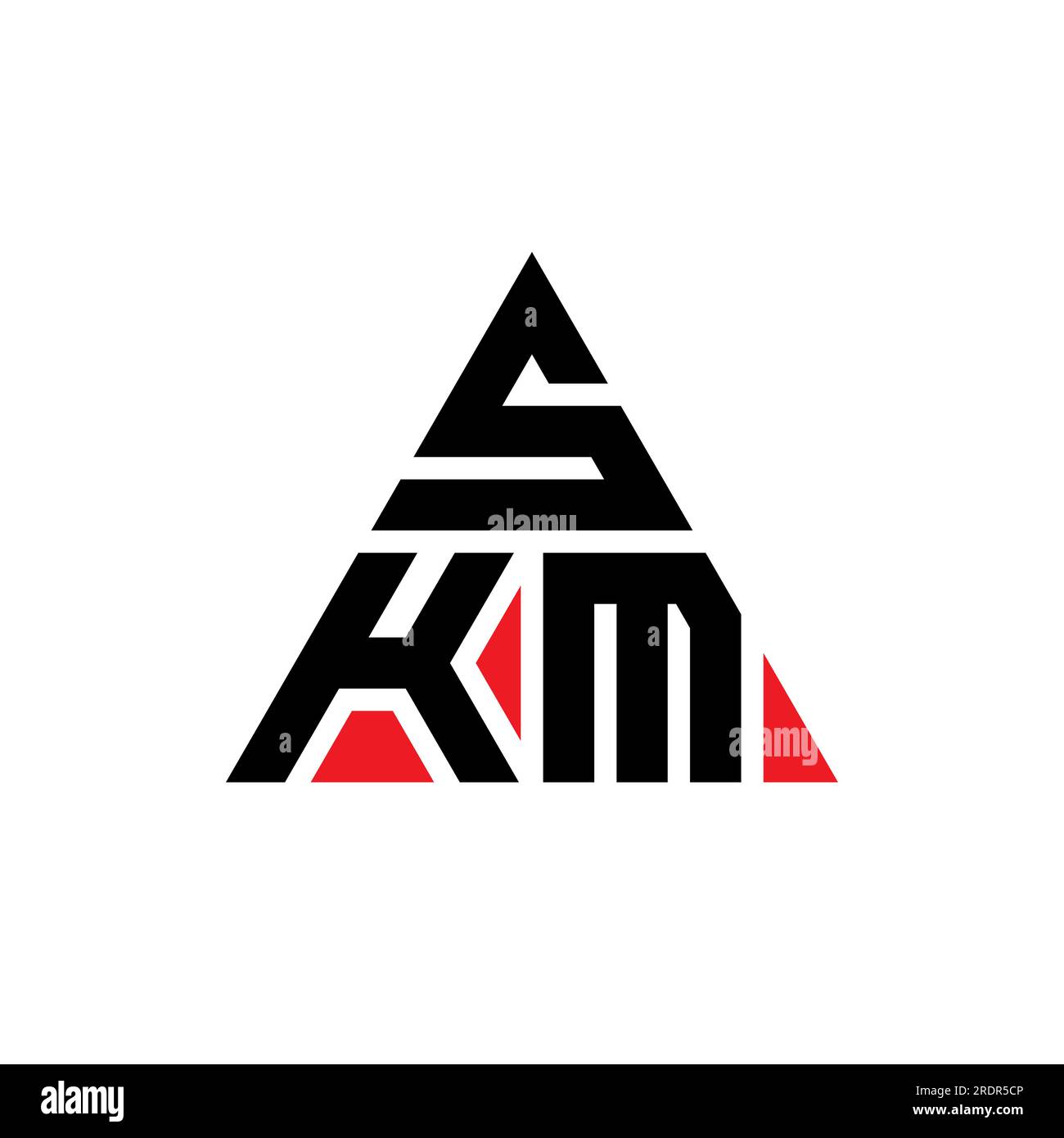 SKM-Logo mit Dreiecksbuchstaben und Dreiecksform. SKM-Monogramm mit ...