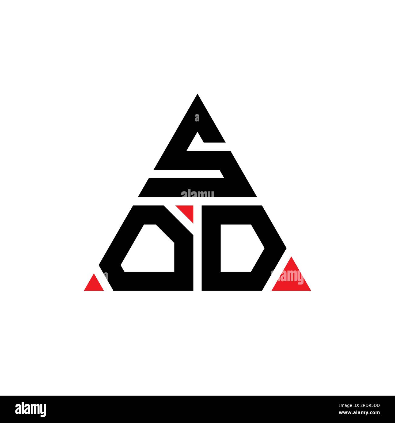 SOD-Logo mit Dreiecksbuchstaben und Dreiecksform. Monogramm mit SOD ...