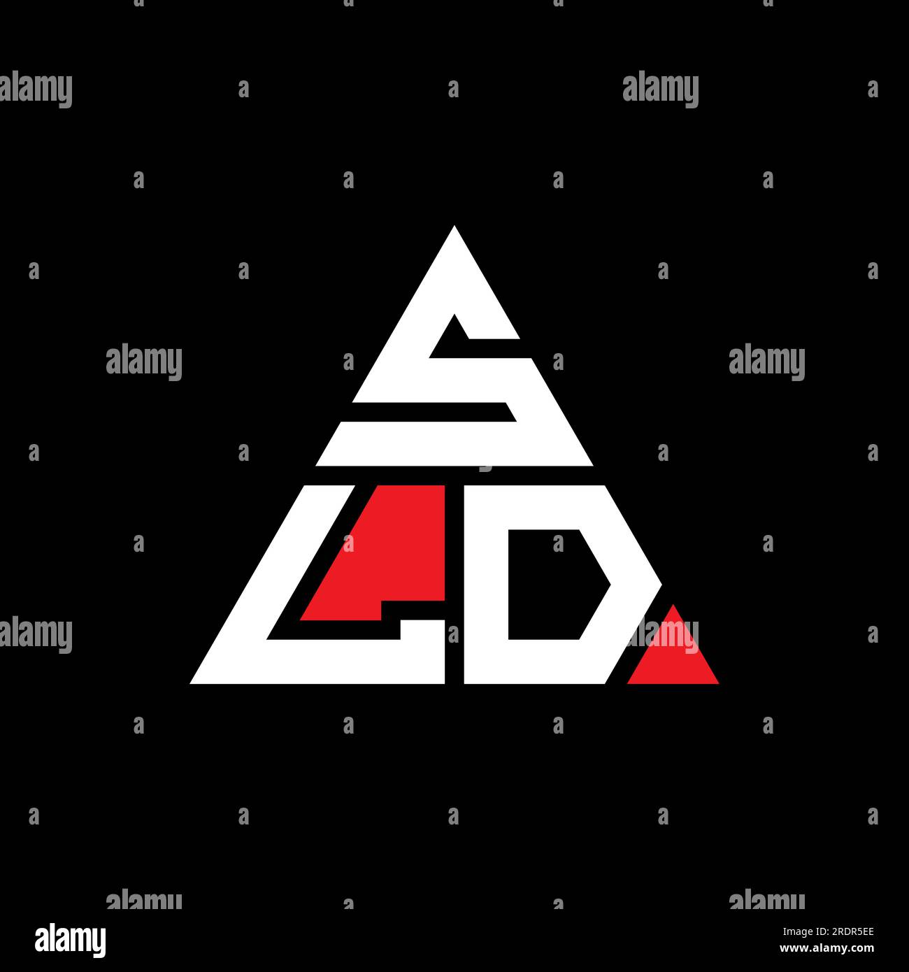 SLD-Logo mit Dreiecksbuchstaben und Dreiecksform. Monogramm mit SLD ...