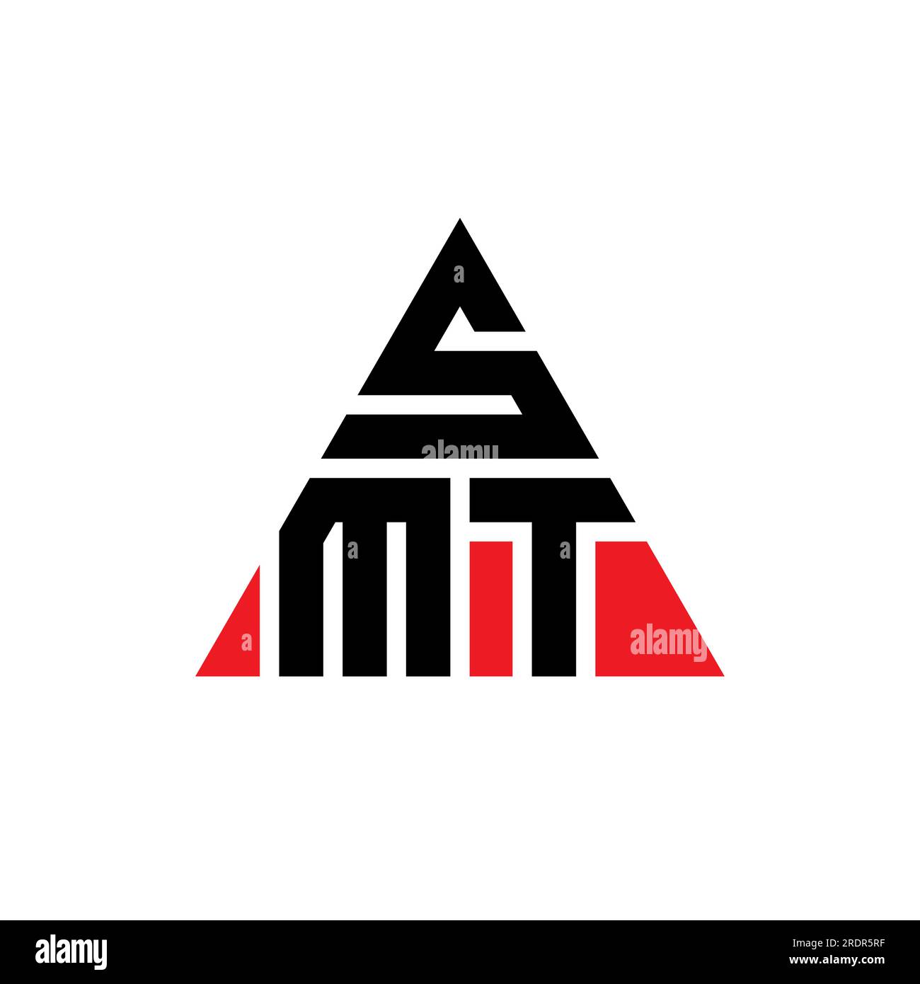 SMT-Logo mit dreieckigen Buchstaben und Dreiecksform. SMT-Monogramm mit Dreieck-Logo. SMT ...