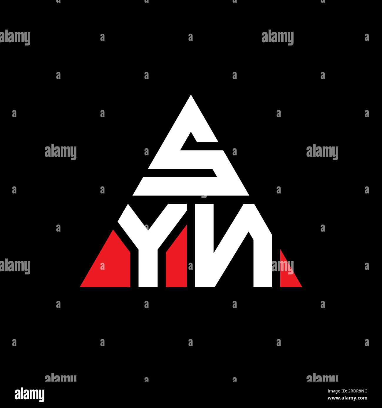 SYN-Logo mit Dreiecksbuchstaben und Dreiecksform. SYN Triangle Logo ...