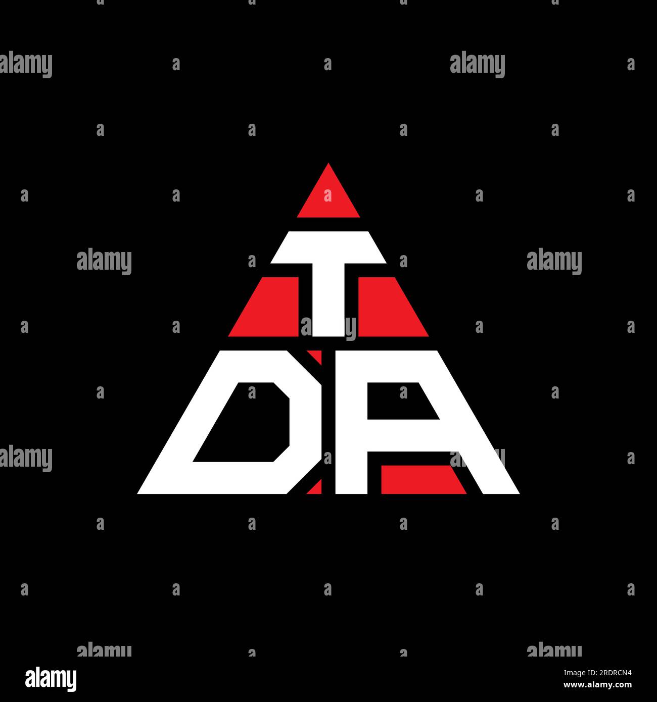 TDA-Logo mit Dreiecksbuchstaben und Dreiecksform. TDA-Dreieck-Logo ...